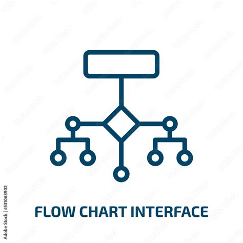 flow chart interface icon from user interface collection thin linear