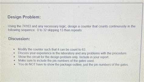 Solved Theory And Background Introduction The 74163 Is A
