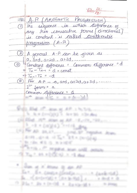 SOLUTION Sequence And Series Handwritten Notes Studypool