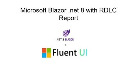 Microsoft Blazor Net 8 With Rdlc Report Youtube