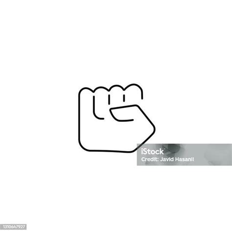 주먹 손 손가락 이모티콘 애플 리케이션 및 웹 사이트에 대한 손 제스처 라인 아트 벡터 아이콘 감사에 대한 스톡 벡터 아트 및 기타 이미지 Istock