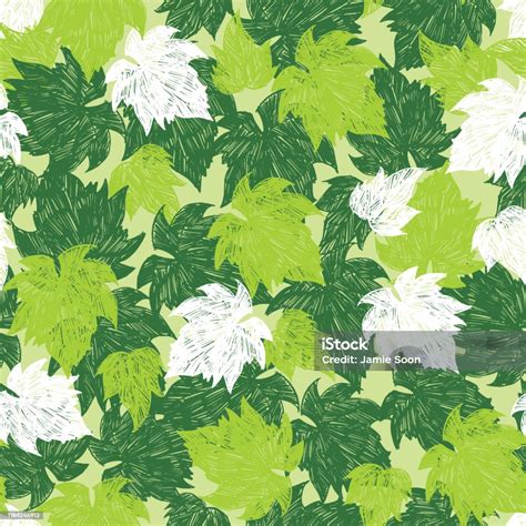 벡터 녹색 예술적인 손으로 그려진 잎 거친 펜 질감 직물 스크랩북 및 벽지 프로젝트에 적합합니다 0명에 대한 스톡 벡터 아트 및