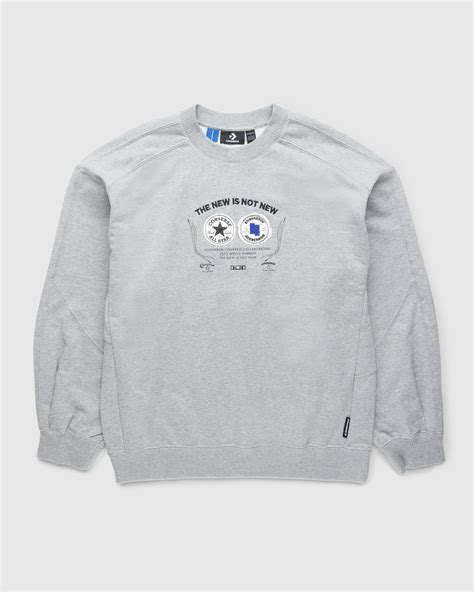 converse x ader error shapes crew sweatshirt vintage grey heather