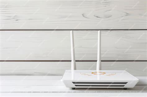 Premium Photo New Stylish Wifi Router On White Wooden Table