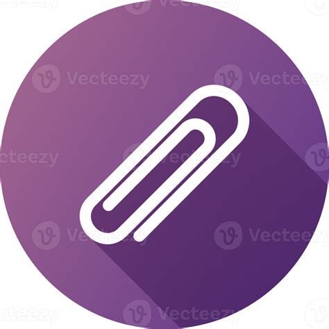 Paper Clip Icon In Flat Design Style Attachement Signs Illustration 17784802 Png