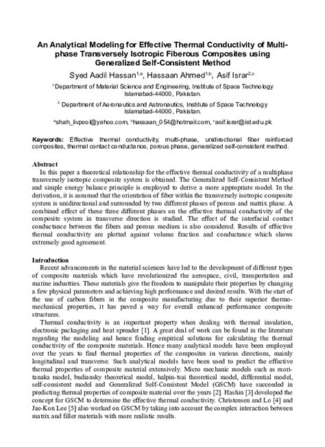 Doc An Analytical Modeling For Effective Thermal Conductivity Of