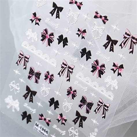 3d엠보 네일스티커 370 리본 레이스