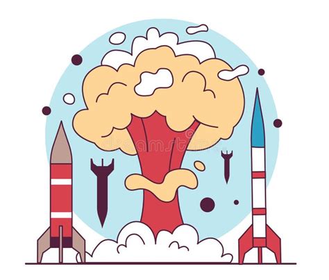 Xx Cetury Nuclear Weapon Development Stock Vector Illustration Of