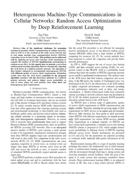 heterogeneous machine type communications in cellular networks random