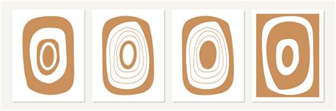 미니멀한 기하학적 포스터 디자인 미드 센추리 모던 바우하우스 스타일에서 영감을 받은 작품 황금빛 노란색과 흰색의 원이 있는 벡터 추상 미술 1960 1969 년에 대한 스톡