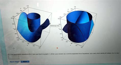 SOLVED Find Parametric Equations For C And Use Them To Graph C Enter Your Answer As A Comma