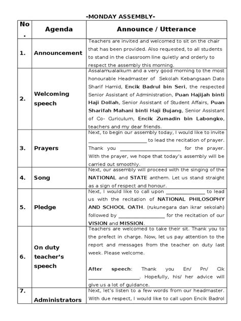 Monday Assembly Text 2019 Pdf