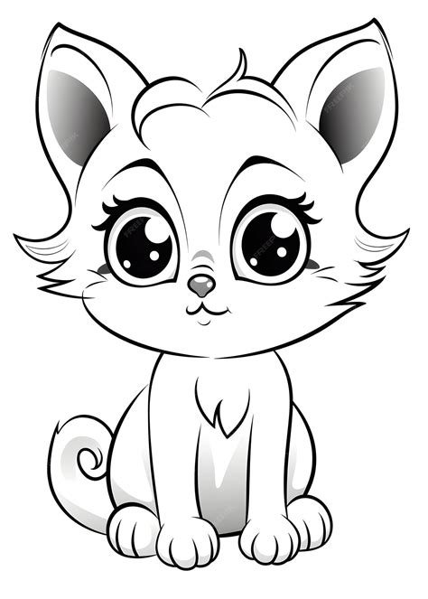 어린이를 위한 고양이 색칠 페이지 귀여운 고양이 라인 아트 색칠 페이지 고양이 윤 일러스트레이션 어린이를 위한 색채 페이지