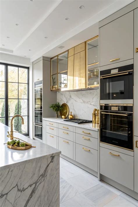 Chic White And Gold Kitchen Design Inspiration Serene And Space