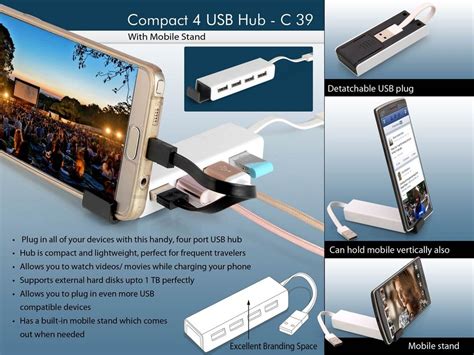 White Plastic Compact USB Hub With Mobile Stand At Rs Piece In New Delhi