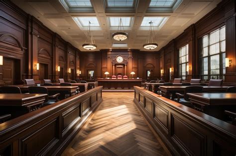 Premium Ai Image Empty Courtroom The Judge Court Room Professional