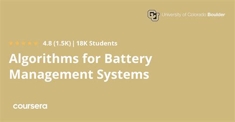 Algorithms For Battery Management Systems Specialization Coursya