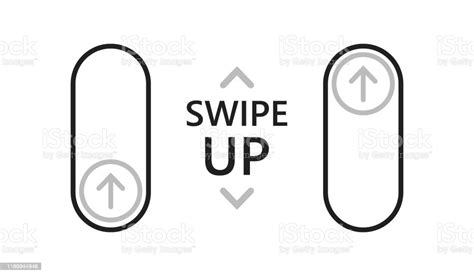 소셜 미디어 이야기에 대한 흰색 배경에 격리 된 아이콘을 스 와이프 그림 사진을 스크롤합니다 휴대 전화에 대한 화살표 업 로고 가리키기에 대한 스톡 벡터 아트 및 기타