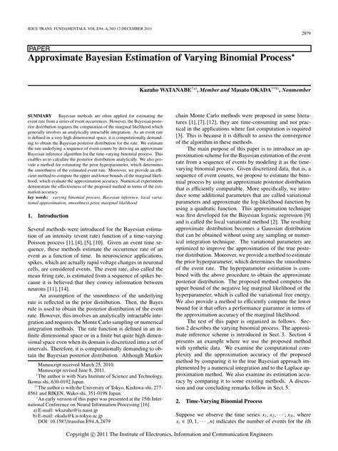 pdf approximate bayesian estimation of varying binomial process