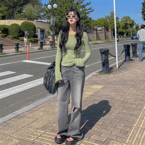 무배🚀 색감깡패🖤핏최고 썸머 빈티지 그레이 워싱 와이드 팬츠 청바지 찢청 흑청 디스트로이드 여름 데님 바지 빈티지그레이 S M L