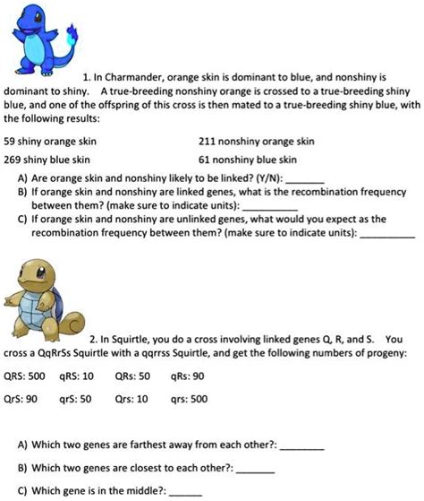 Solved In Charmander Orange Skin Is Dominant To Blue And Nonshiny Is Dominant To Shiny A