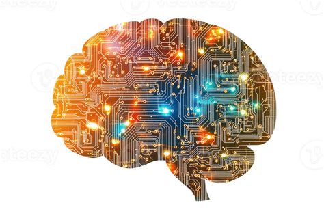 A Glowing Brain Design Featuring Intricate Circuits Illuminated By