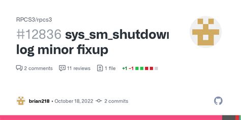 Syssmshutdown Log Minor Fixup By Brian218 · Pull Request 12836