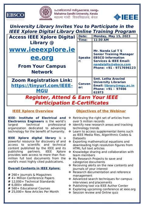 Ieee Xplore Digital Library Online Training Program Mahatma Gandhi