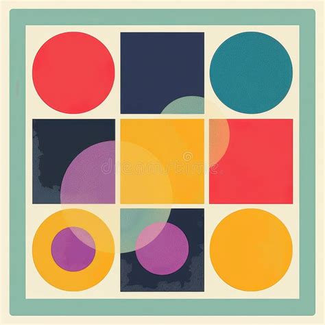 Pastel Geometric Shapes Overlapping In A Grid Stock Illustration Illustration Of Shapes