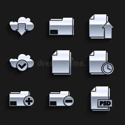 set document folder with minus psd file document clock add new