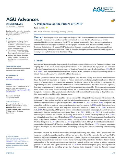 PDF A Perspective On The Future Of CMIP