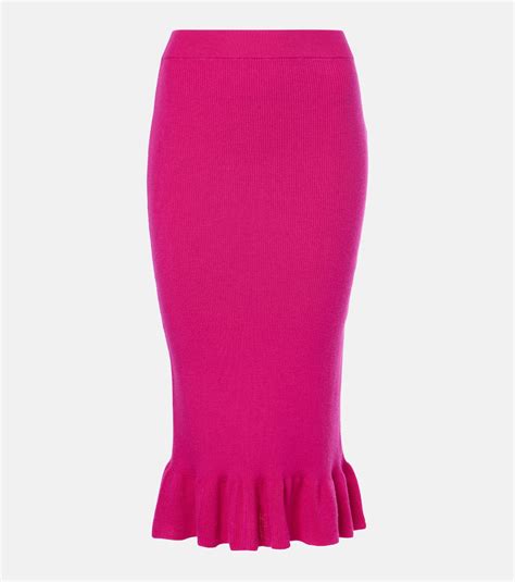 Minifalda De Mezcla De Lana Con Volantes En Rosa Nina Ricci Mytheresa