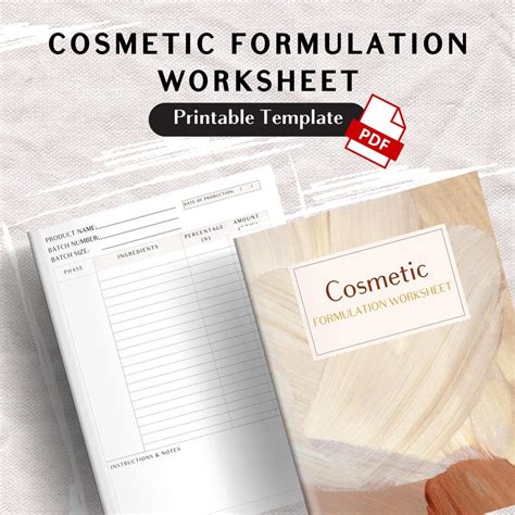 Cosmetic Formulation Workbook Pdf Printable Skincare Recipe Template Diy Natural Cosmetics
