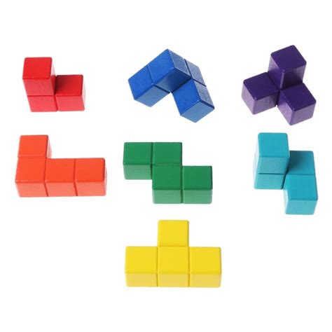 Tetris Magic Cube Multi Color 3d Wooden Puzzle Edu Vicedeal