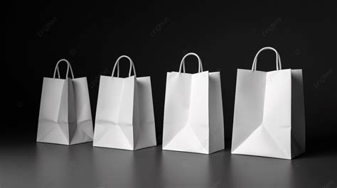 검정색 배경에 설정된 흰색 종이 가방의 3d 그림 갈색 가방 쇼핑백 가방 템플릿 배경 일러스트 및 사진 무료 다운로드 Pngtree