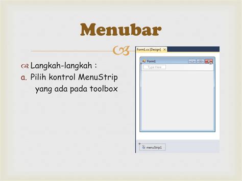Ppt Desain Kontrol Menubar Toolbar Statusbar Dan Form Mdi