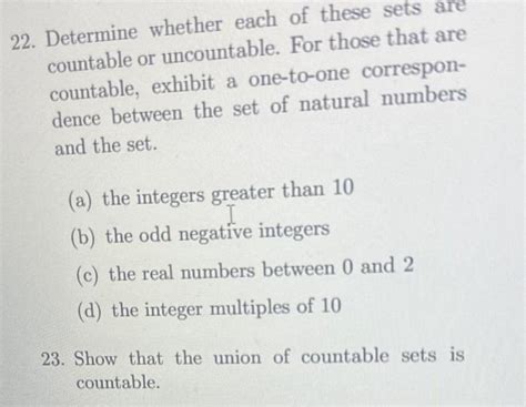 Solved Determine Whether Each Of These Sets Are Countable Chegg