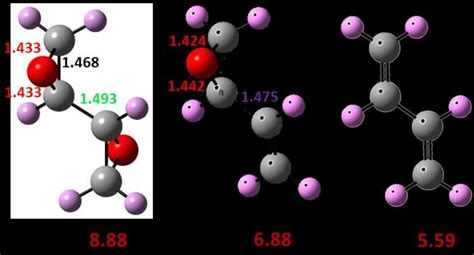 The Dft Optimized Geometries Of A Epoxide Dimer B Epoxide And