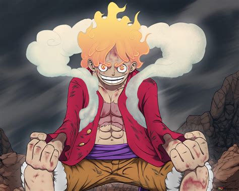 원피스 몽키 D 루피 기어 5 태양신 니카 8k 배경화면 다운로드