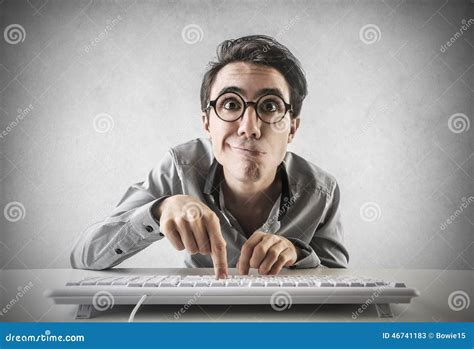 Businessman Typing On The Keyboard Stock Image Image Of Wall Career