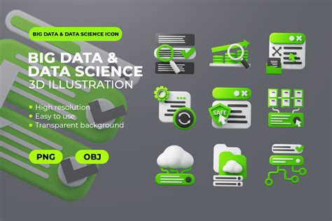 Big Data And Data Science 3d Icon Pack 10 Free Download Science