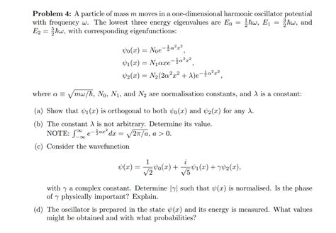 Solved Problem 4 A Particle Of Mass M Moves In A Chegg Com