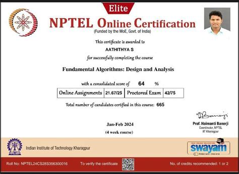 Aathithya S On Linkedin Nptel Continuouslearning Algorithms