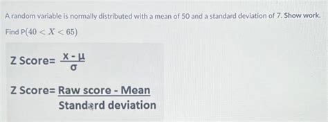 Solved A Random Variable Is Normally Distributed With A Mean Chegg