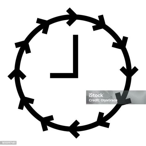 화살표와 시계 바늘이 있는 평면 스타일의 시계 아이콘입니다 근무일 중 시간 제어를 위한 시계 아이콘입니다 웹 사이트 디자인