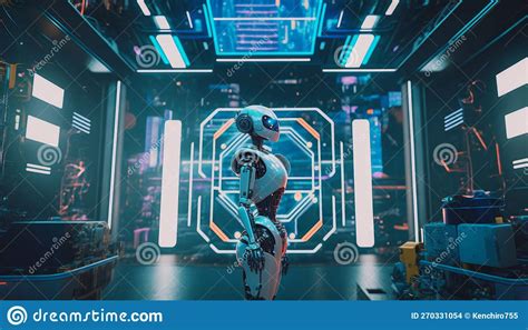 Ai Robot And Futuristic Innovative Technology Ai Robots In Action Stock Illustration