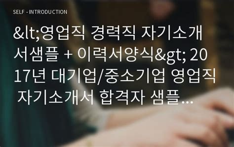 대기업중소기업 영업직 자기소개서 이력서양식 영업직 자소서 자기소개서