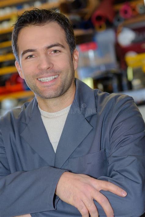 Happy Man At Warehouse Stock Image Image Of Delivery 264392081