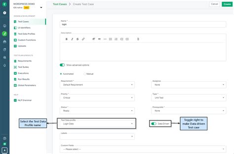 How To Create A Data Driven Test Case Help Center