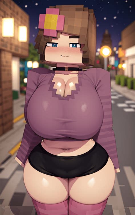 Minecraft Hentai Porn Looking At Viewer Smug Face Female Only Jenny Belle Ai Generated